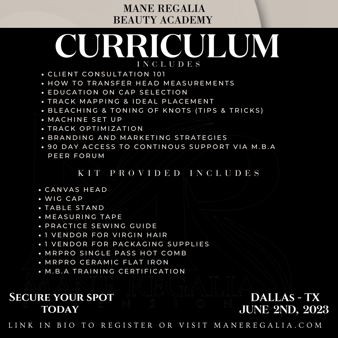 Wig Making Bootcamp (Singer Machine included) – Mane Regalia